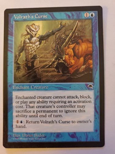 MTG Magic The Gathering Card Volrath's Curse Enchant Creature Blue ...
