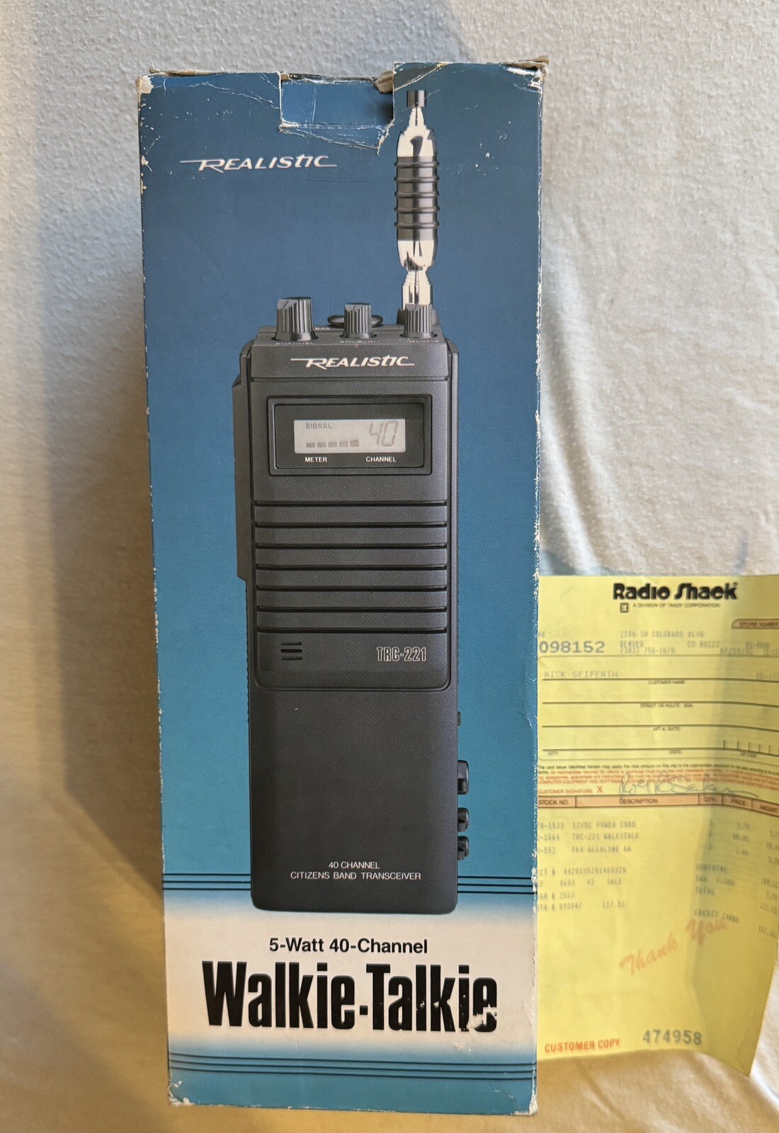 Realistic TRC 221 40-Channel Walkie Talkie CB Radio TRC-221 Radio Shack ...