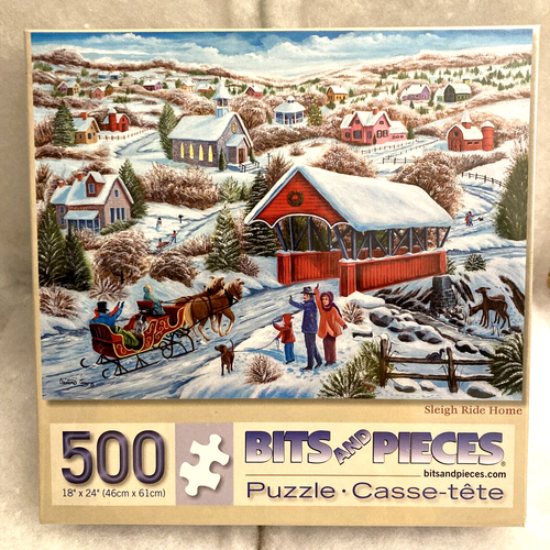 Sleigh Ride Home Jigsaw Puzzle 500 Piece 18" x 24" BITS and PIECES ...