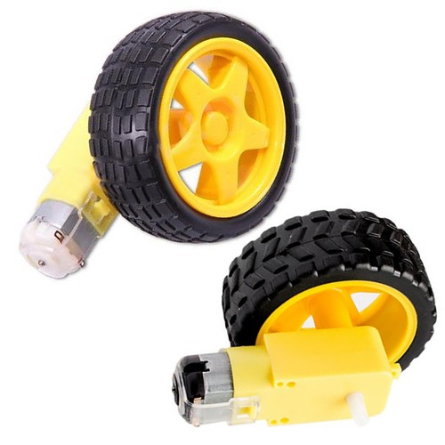 Arduino Smart Car Robot Plastic Tire Wheel with DC 3-6v Gear Motor for ...
