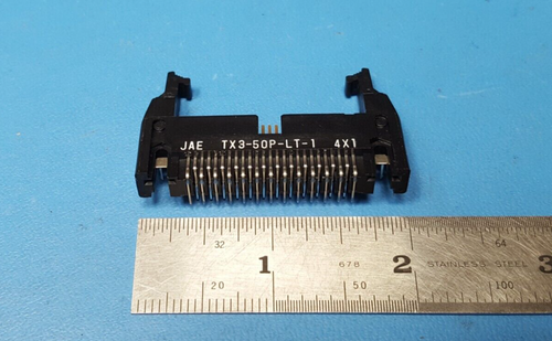 Connector JAE 50 Position, TX3-50P-D2LT-LH1, Right Angle, 2 Rows, TX3 ...