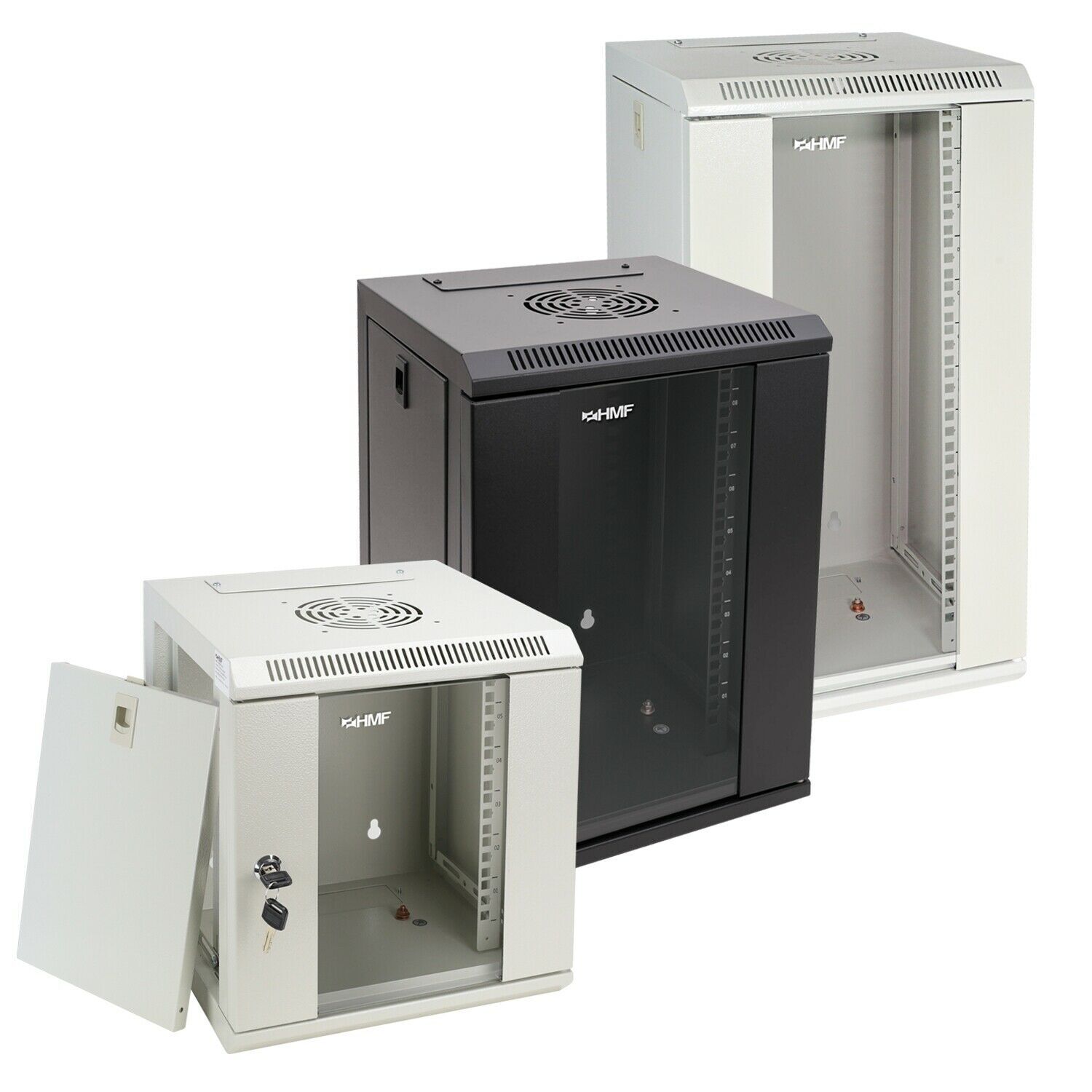 HMF 10" Serverschrank Netzwerkschrank 6HE 9HE 12HE Wandgehäuse 10 Zoll ...