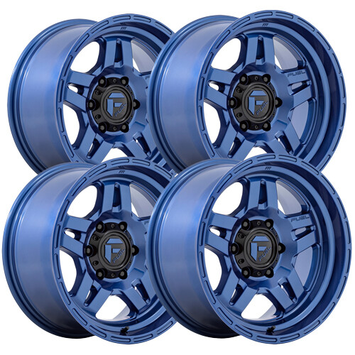 (Set of 4) Fuel D802 Oxide 18x9 6x5.5" +1mm Blue Wheels Rims 18" Inch ...