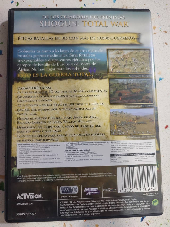 Medieval Total War PC Cd-rom Fully IN Spanish Am | eBay Australia