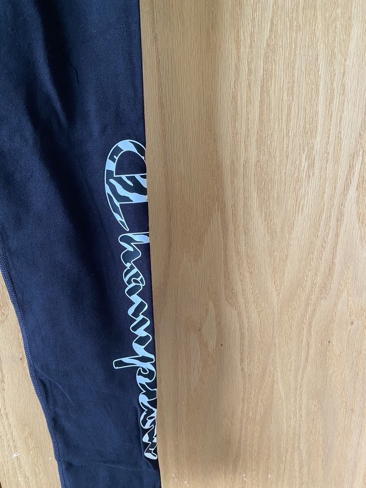 Champion Black Zebra Print Graphic Leggings Size S | eBay