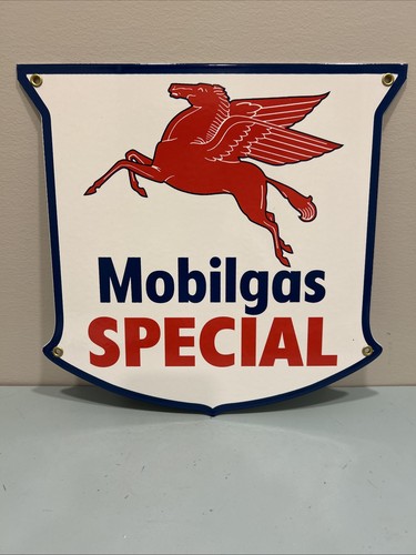 Pegasus Shield Mobil Sign Diecut New Enamel Metal Gas Station Man Cave ...