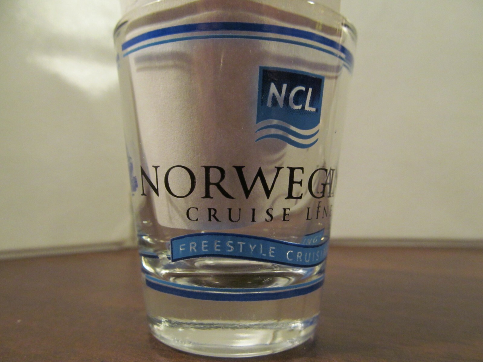 NCL Cruise Line NORWEGIAN SEA SEAWARD shot glass blue logo ship graphic ...