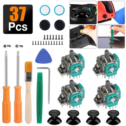 37Pcs 3D Analog Joysticks Thumbstick Repair Kit for Xbox One/PS3/PS4 ...