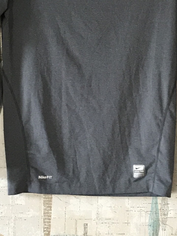 Nike Pro Compression Fit Gray Long Sleeve Top Base Layer Youth Sz Large ...