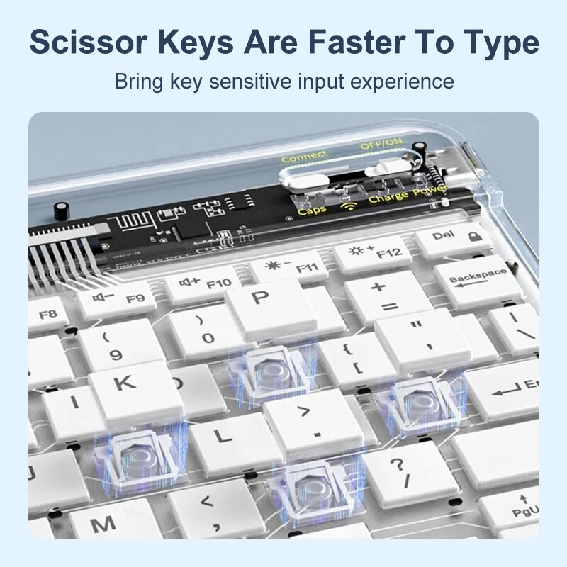 Foldable RGB Bluetooth keyboard with 78 keys for iOS, Android, Windows ...