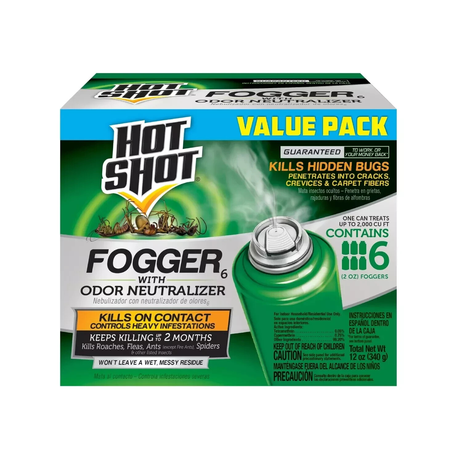 Hot Shot Insect Killer Fogger with Odor Neutralizer Kills Spiders ...