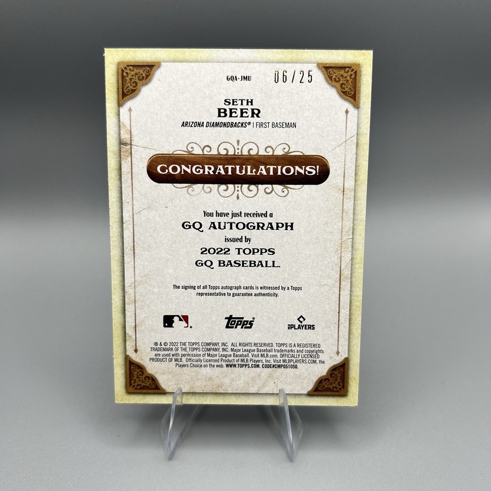 2022 Topps Gypsy Queen Autograph Seth Beer RC Auto /25 #GQA-JMU | eBay