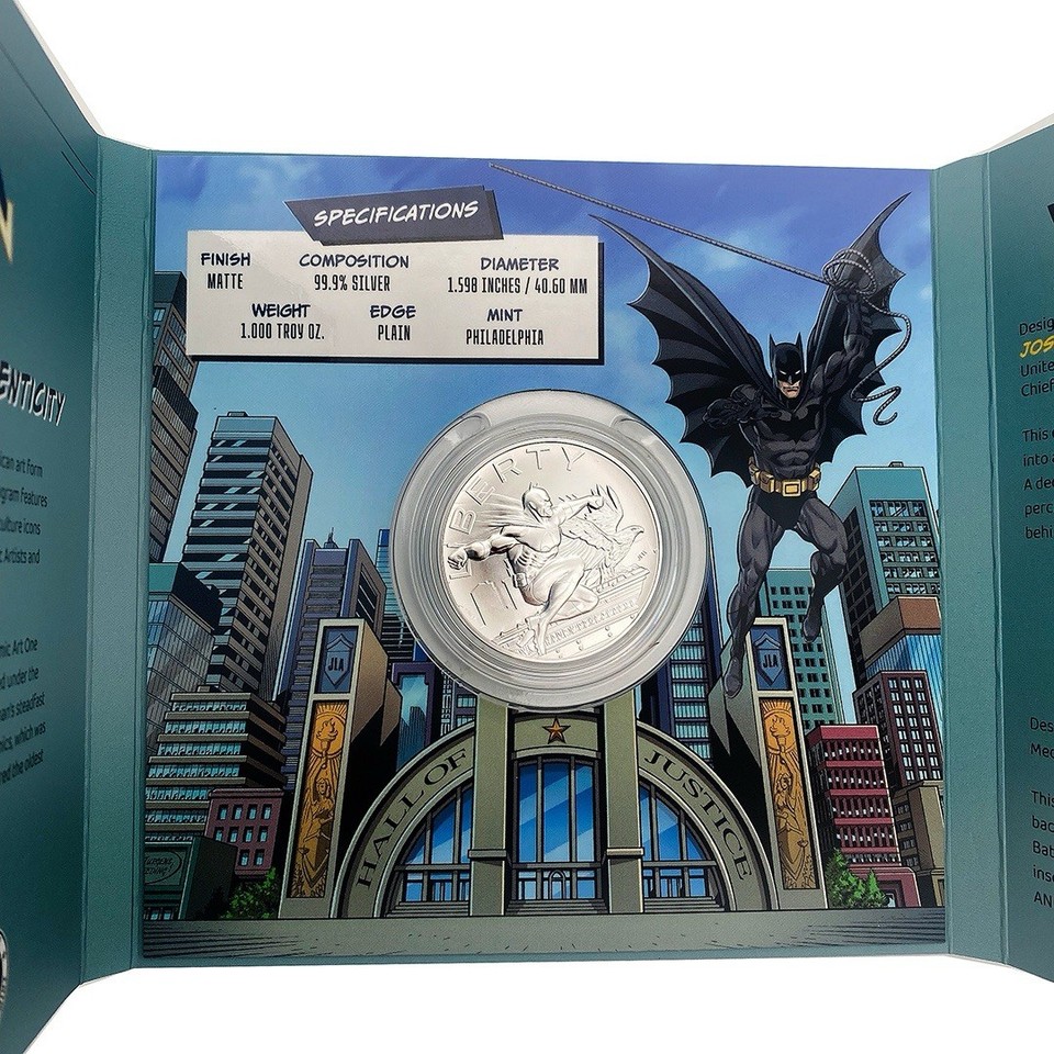 DC OPG 2025 Batman Comic Art 1 oz .999 Fine Silver Medal (P) BU With ...