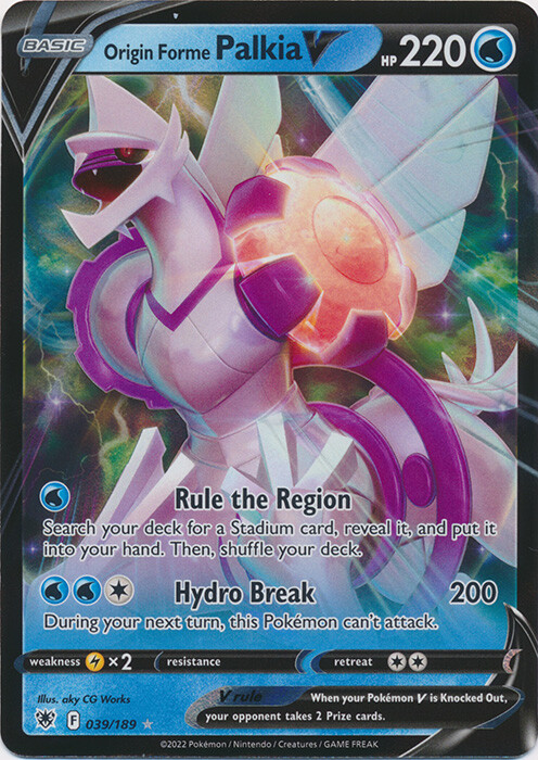 Origin Forme Palkia V - 039/189 Ultra Rare Astral Radiance NM Pokemon ...