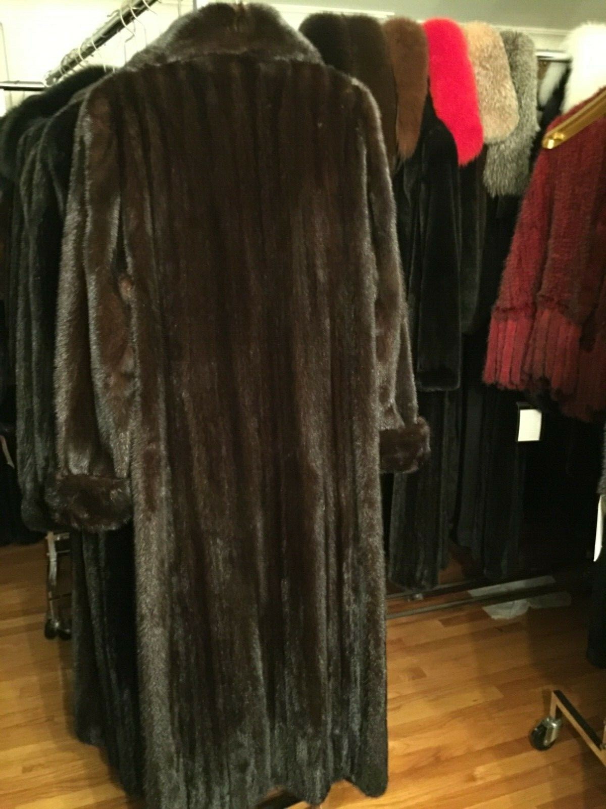 CHICAGO FUR MART SIZE 12 LENGTH"54"BRAND NEW MAHOGANY FEMALE MINK COAT ...