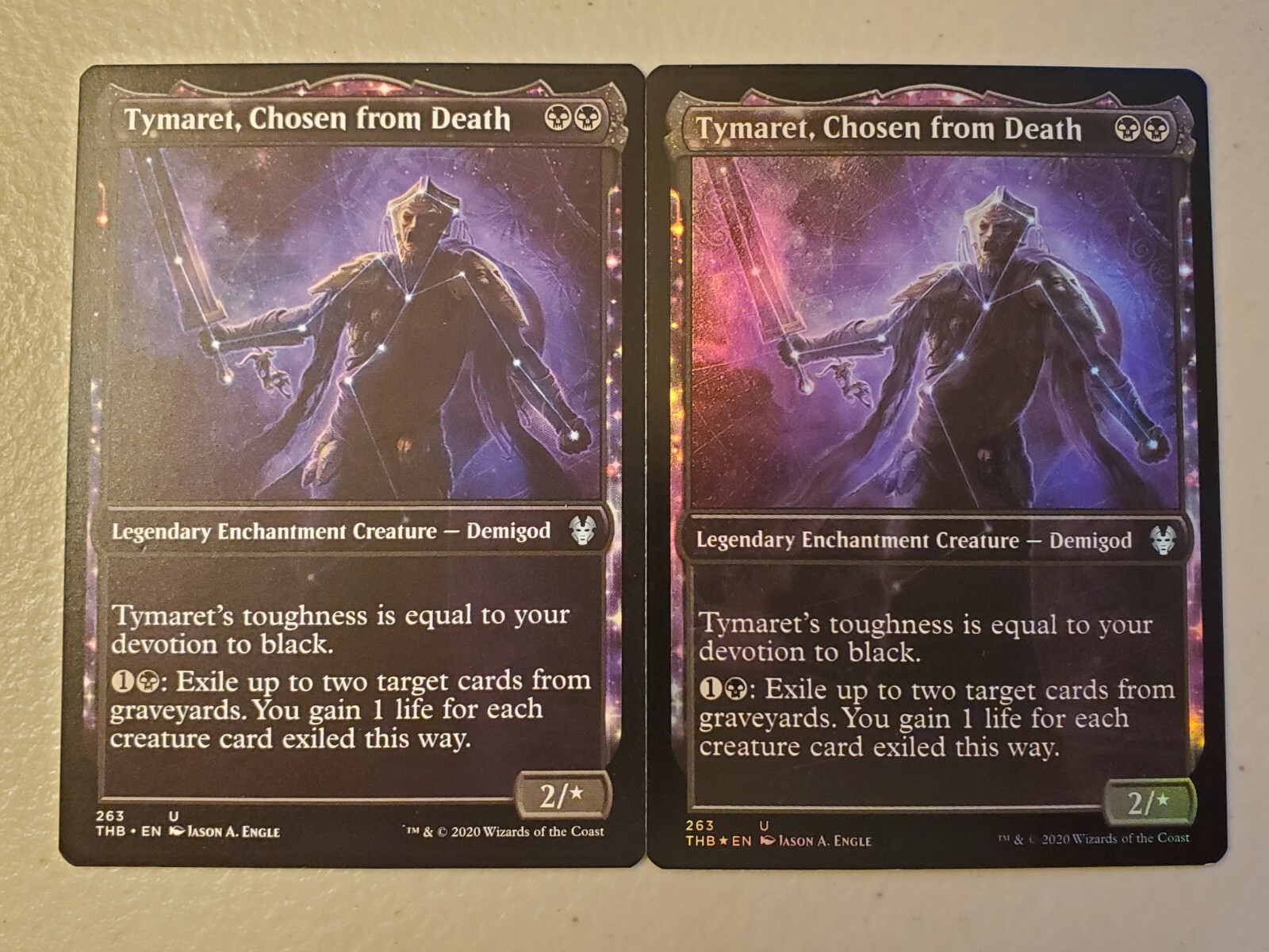 MTG 2x Tymaret Chosen from Death Showcase THB (1x Foil, 1x Regular ...