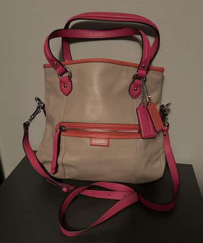 COACH 23911 Daisy Spectator Leather MIA in Sand, Hot Pink & Orange ...