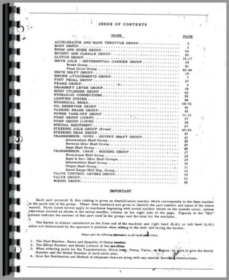 Parts Manual Hough HF Pay Loader SN# 80001 to 85601 | eBay