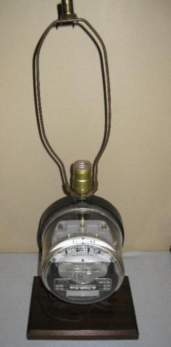 RARE / VINTAGE / ANTIQUE ELECTRIC METER TABLE LAMP / STEAMPUNK STEAM ...