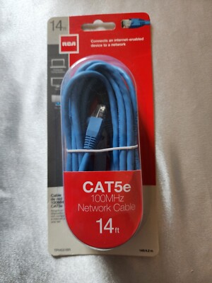 RCA CAT5e 100MHz Network Ethernet Cable 14 Ft. Connects Internet ...