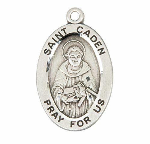 HMHReligiousMfg Sterling Silver Patron Saint Caden Oval Medal Pendant ...