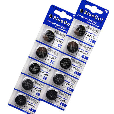 10-PACK 3V Button Cell CR2032 Lithium Battery for Scales Remote Watch ...