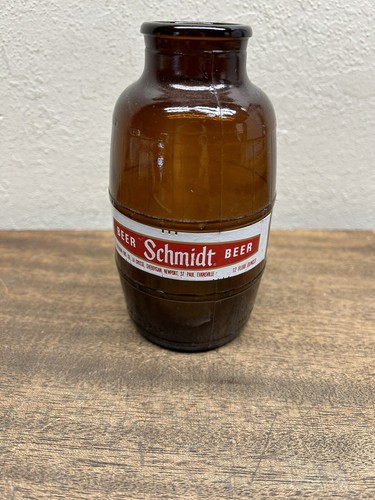 Vintage Schmidt Beer 12oz. Brown Barrel Glass Bottle | eBay