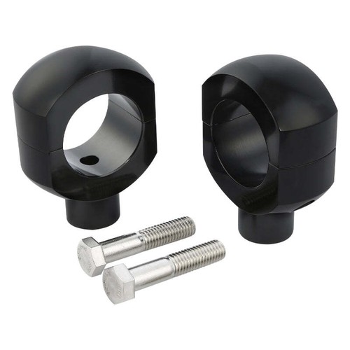 GLOSS BLACK KNIGHT RISERS 2" RISE PAIR FOR 2" RISER DIAMETER HARLEY ...