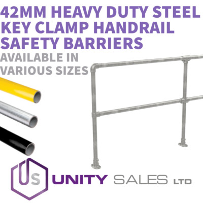 42mm OD HEAVY DUTY STEEL HANDRAIL SAFETY BARRIERS - DIY KEY CLAMP KIT ...
