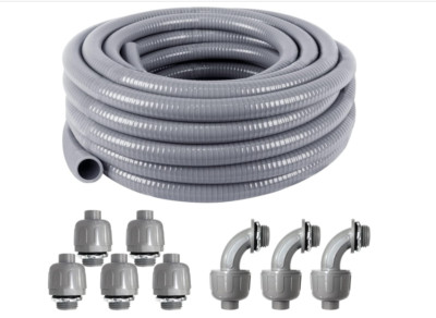 3/4" Dia Liquid Tight Conduit 50 FT,Flexible Non-Metallic PVC Conduit 3 ...