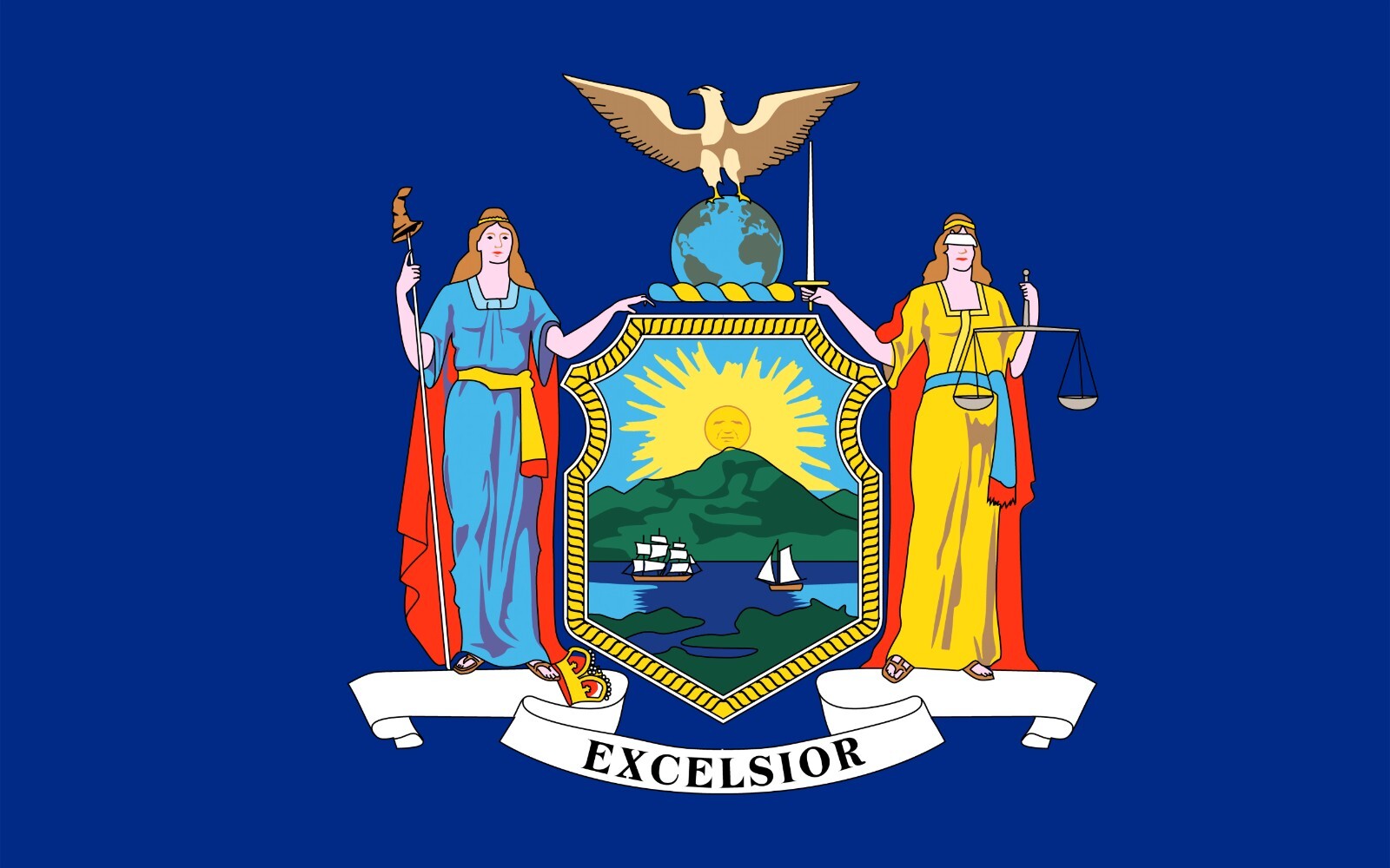 New York State Flag United States 11x17 USA US Printed Poster Art ...