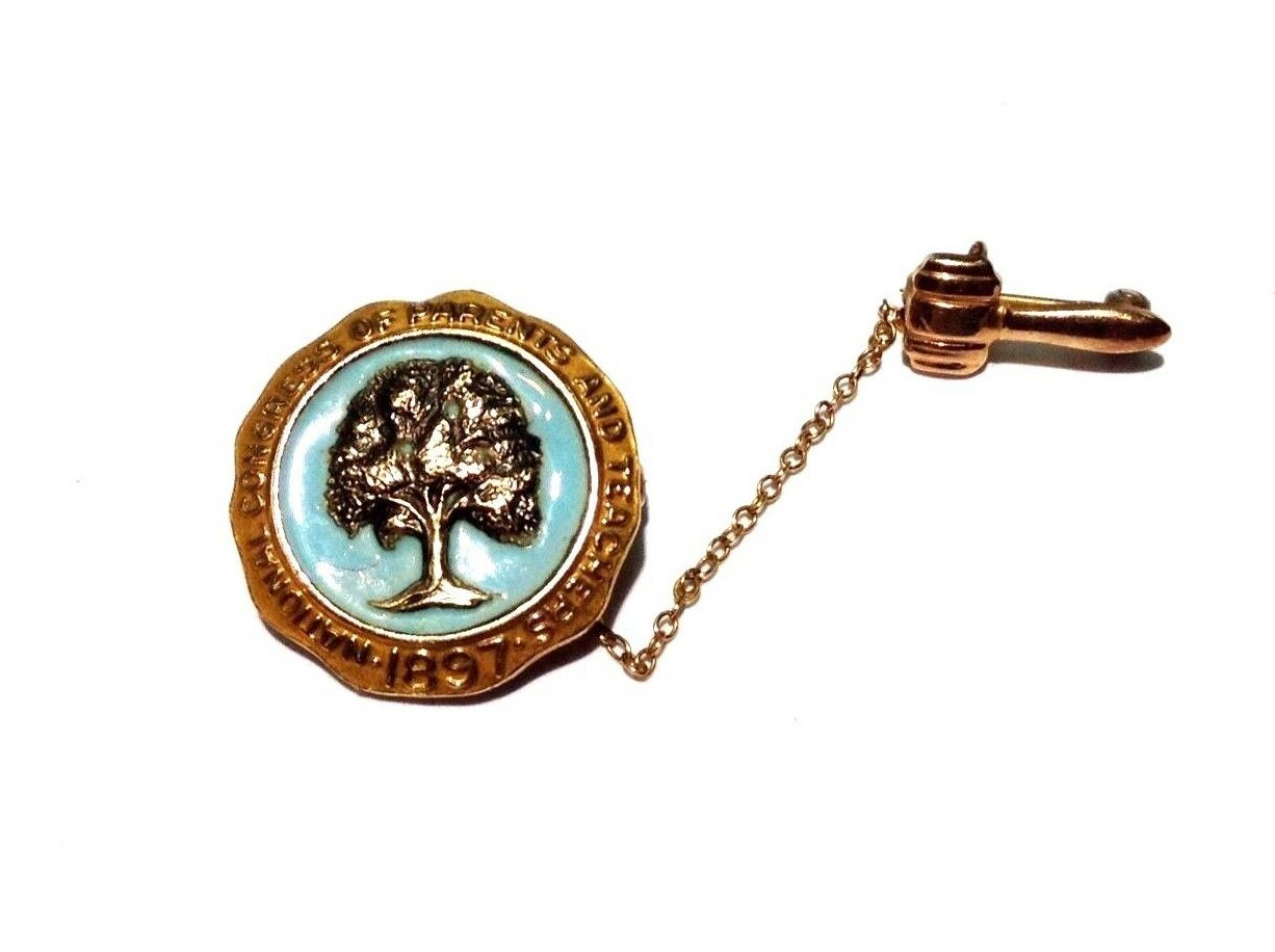10K Vintage Enamel National Congress Of Parents And Teachers 1897 Pin ...