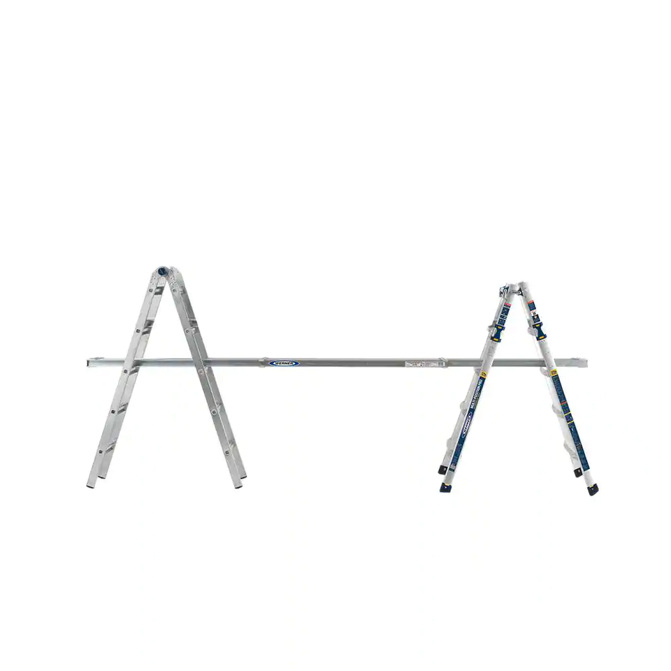 WERNER Pro Ladder 18-Ft Reach Aluminum Multi-Position 375-Lbs Load ...