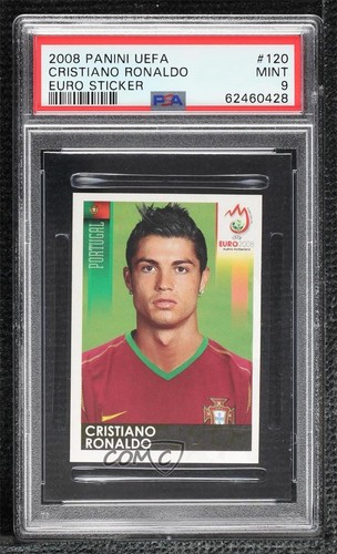 2008 Panini UEFA Euro 2008 Stickers Cristiano Ronaldo #120 PSA 9 MINT ...