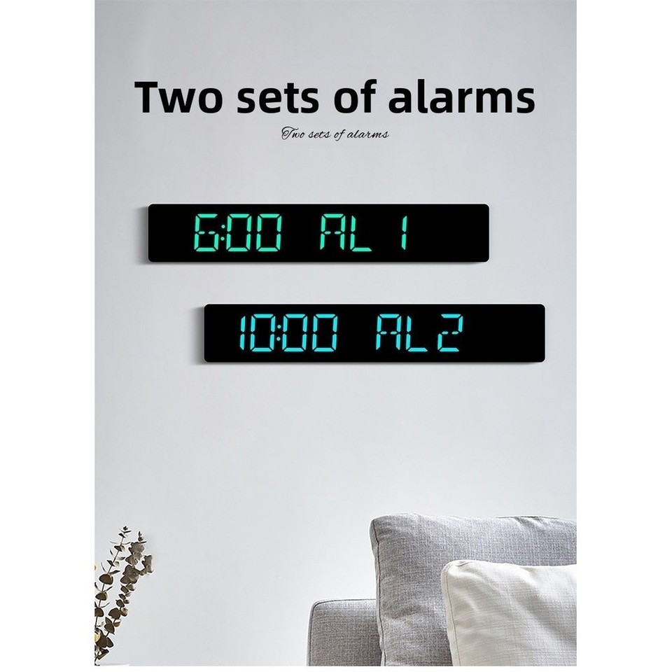 Wireless LED Digital Clock with Dual Alarm Countdown Timer for Desktop ...