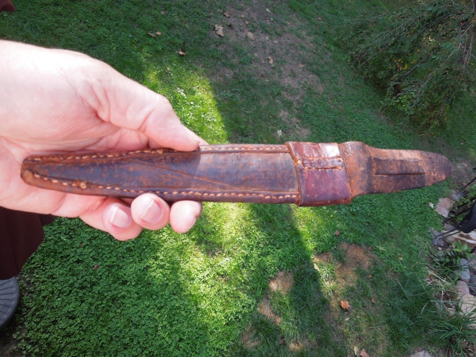 Antique Vintage Mexican Dagger Fighting Knife w/ Leather Monogrammed ...