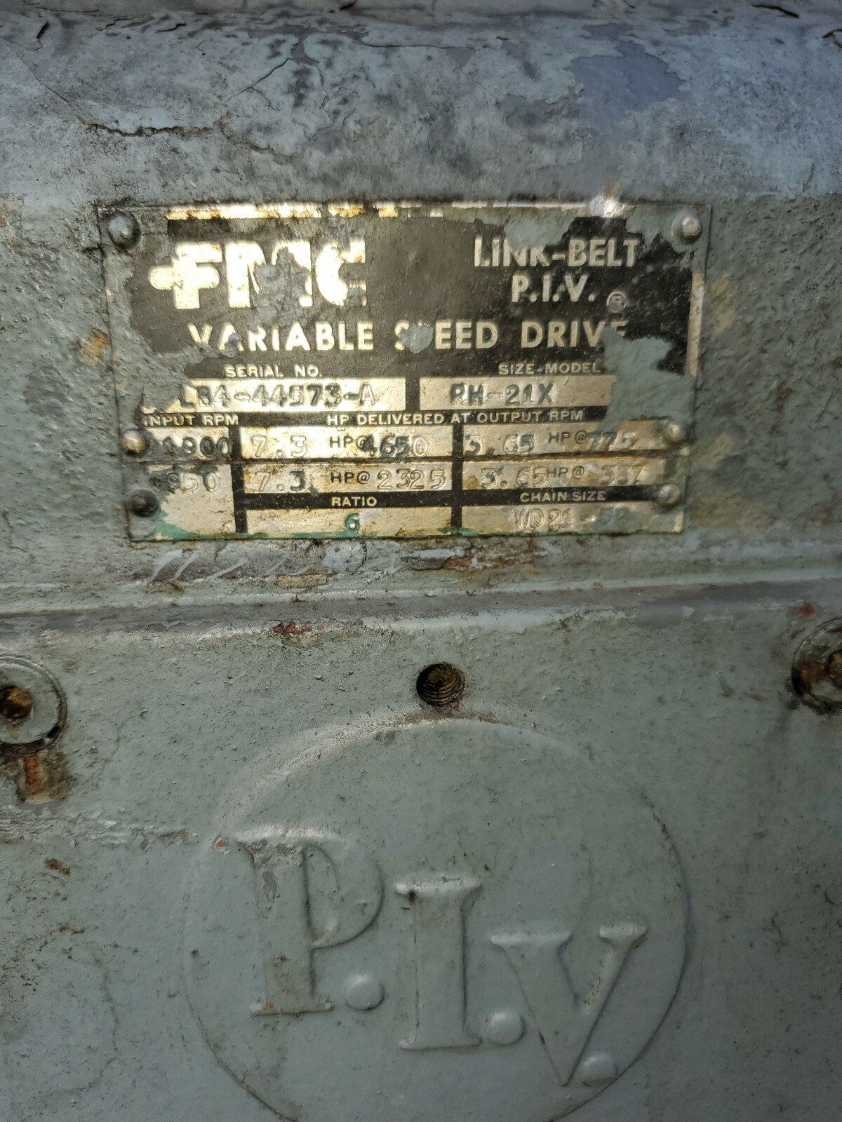 FMC Link-Belt PIV Variable Speed Drive LB4-44573 RH-21X | eBay