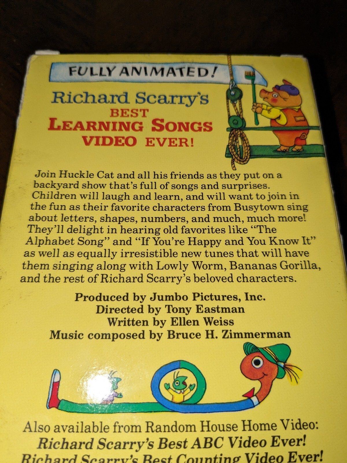 Richard Scarry's Best Learning Songs Video Ever! (VHS, 1993) Slipsleeve ...
