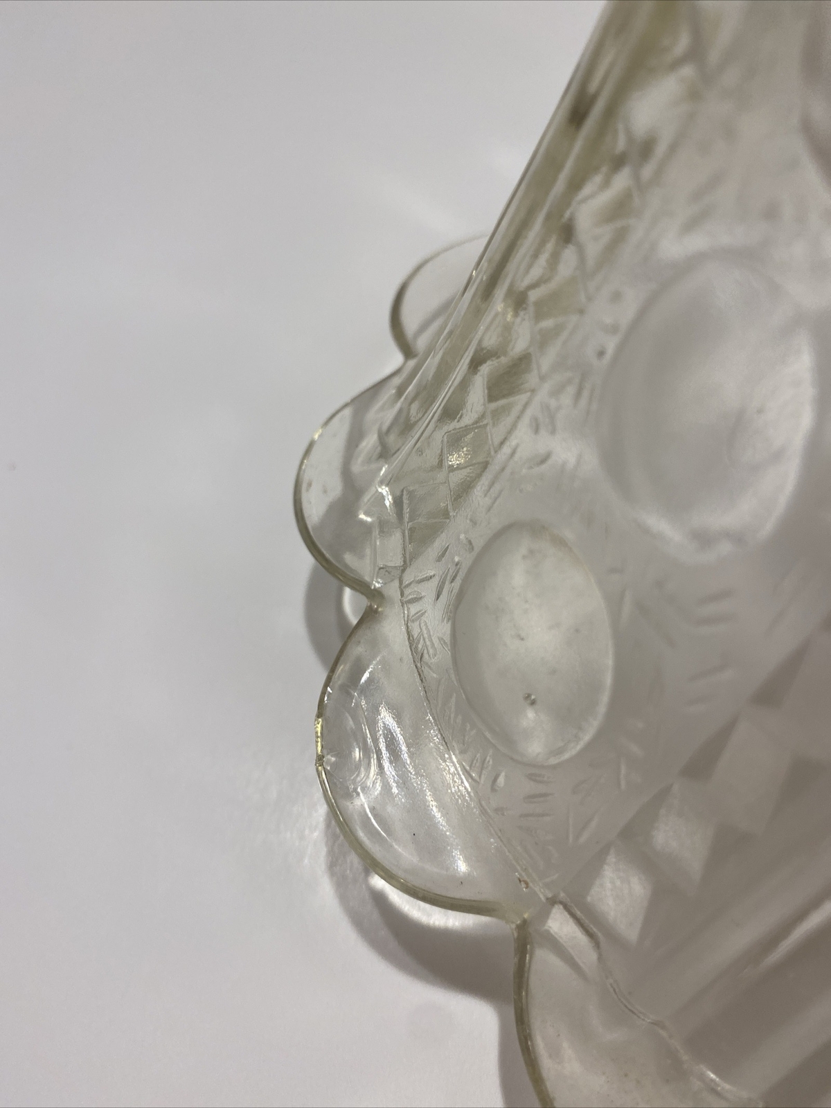 EAPG National Glass No 81D AKA DAPHNE Vase Circles Columns Scalloped 7½ ...