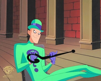 BRUCE TIMM rare RIDDLER cel + OBG Knight Time episode WB Batman BTAS ...