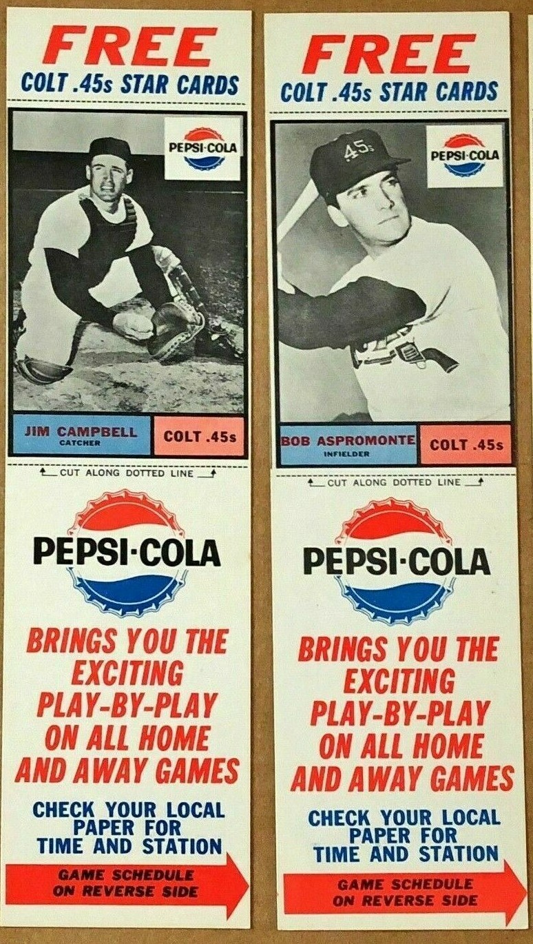 1963 PEPSI COLA COLT .45s WITH TABS LOT OF 21 WITH RUSTY STAUB | eBay