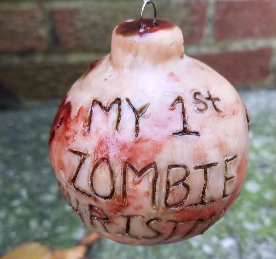 Set of Three Creepy Christmas Ornaments Oddity Curio "My 1st Zombie ...