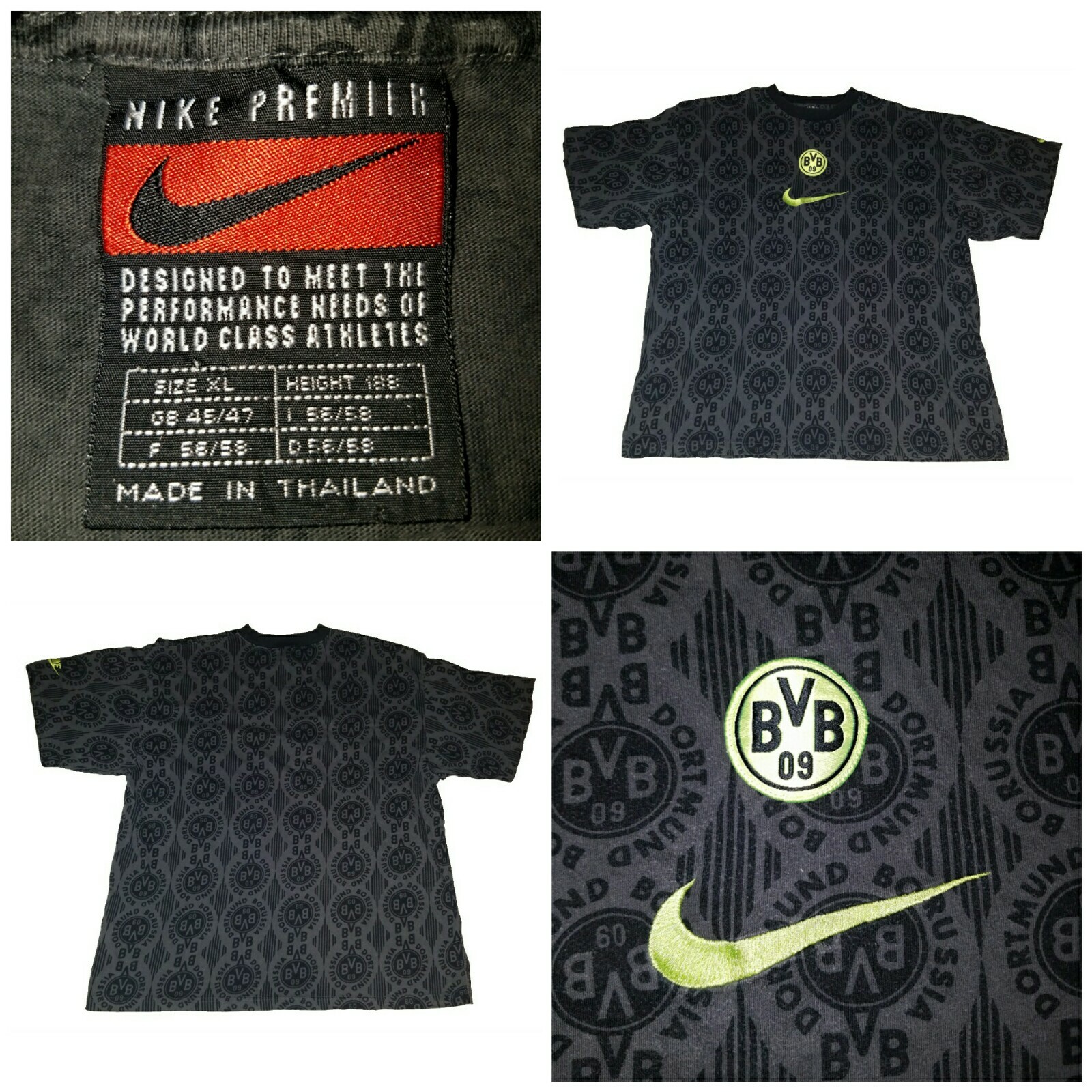 Vintage 90s Nike BVB 09 Nike premium XL RARE all over print stitched ...