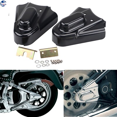 US Black Phantom Rear Axle Covers For Harley Softail Custom FXSTC Fat ...
