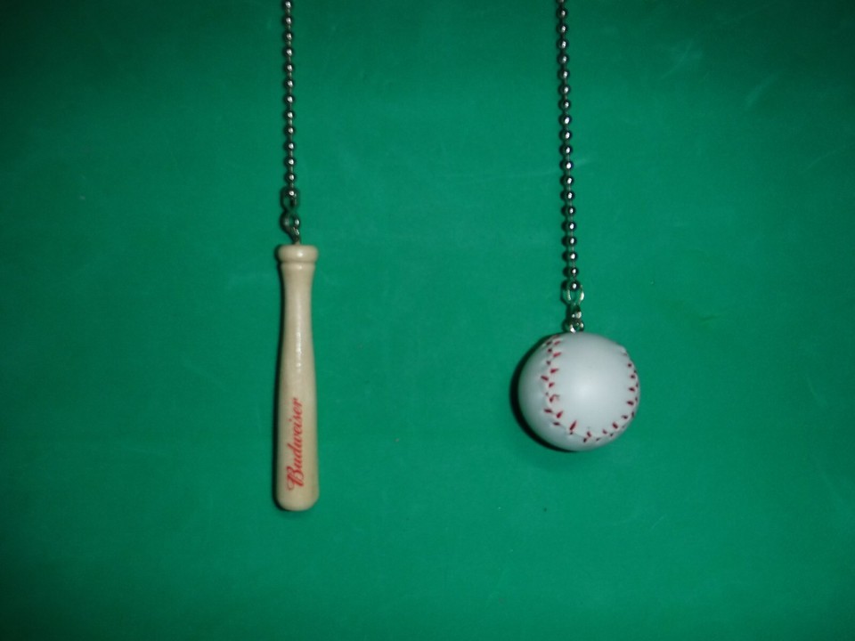 Baseball and Bat Ceiling Fan Pull Chain Set (Budweiser) | eBay
