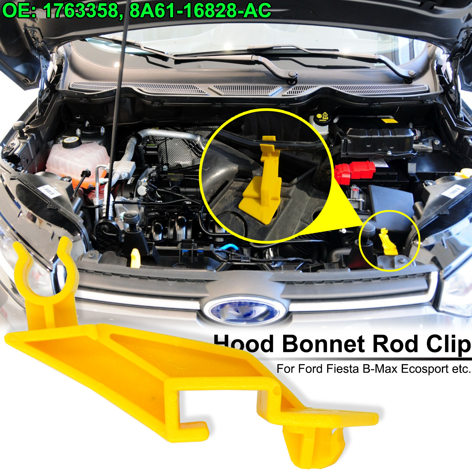 For Ford Fiesta WT EcoSport BK Car Hood Prop Bonnet Rod Support Stay ...