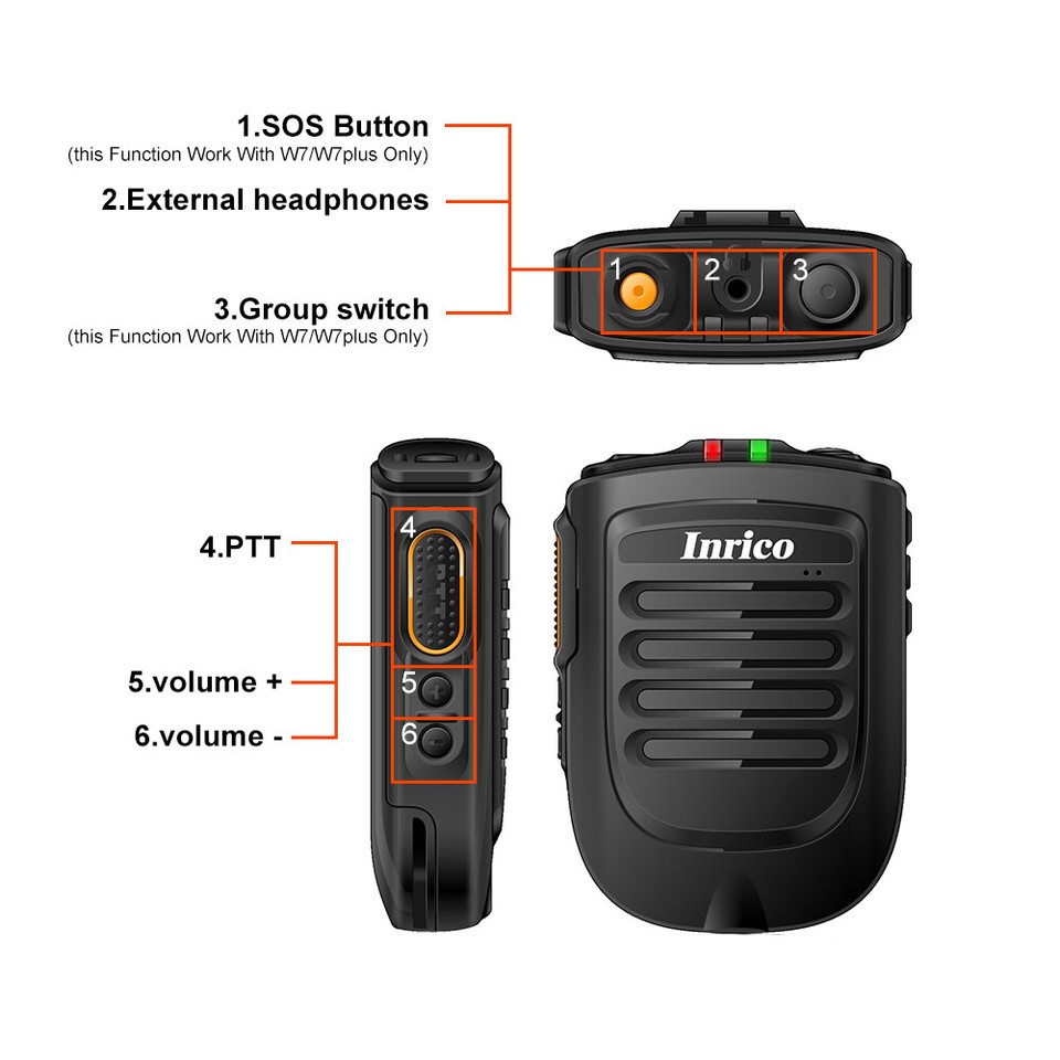 Inrico Wireless Bluetooth Microphone B01 PPT Zello Speaker Android ...
