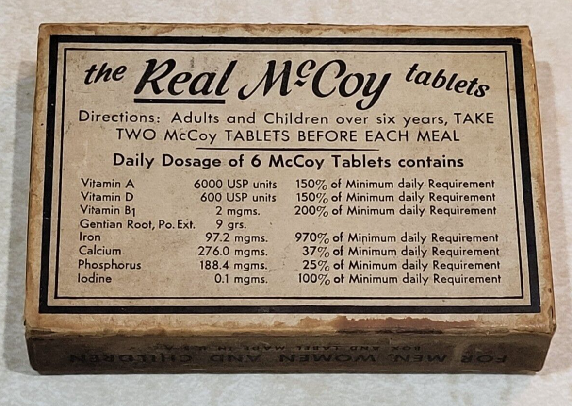 Vintage box of "The Real McCoy Tablets" w/original Pink Tablets | eBay