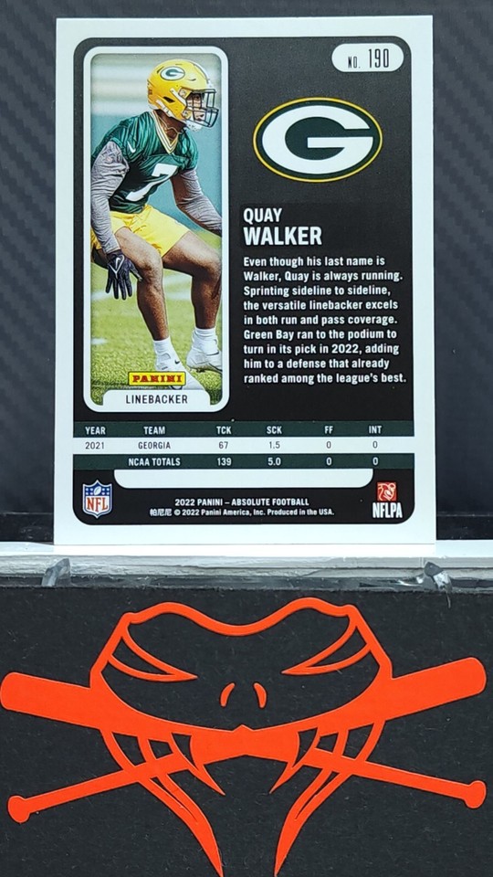 Quay Walker 2022 Absolute ROOKIE #190 - Packers RC | eBay