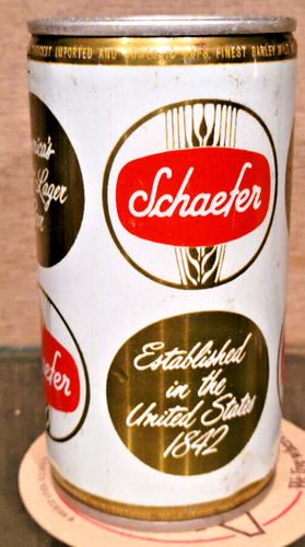 ODDBALL BTTM OPEN 1970S SCHAEFER ALUMINUM SOFT TOP FLAT TOP BEER CAN 3 ...